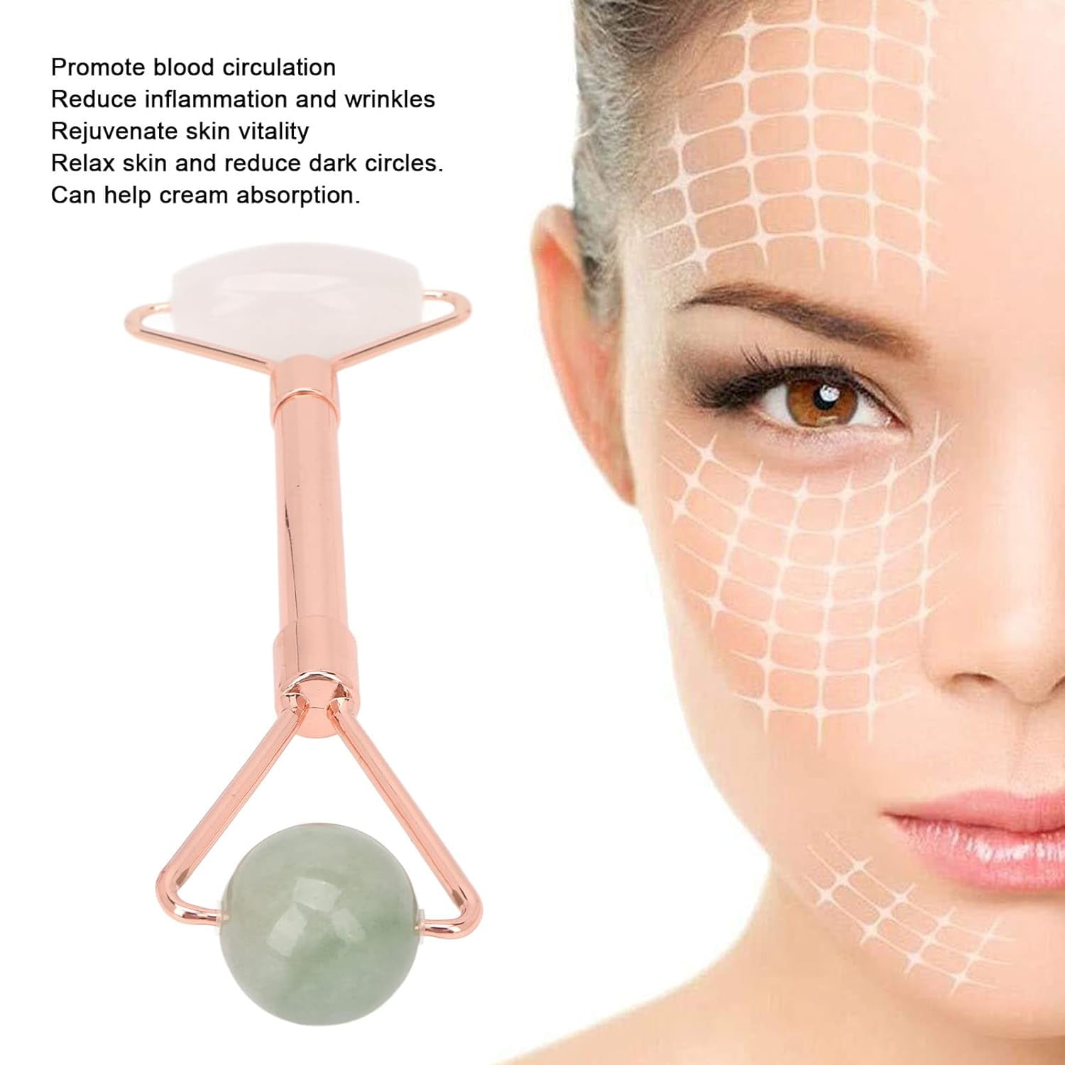 Dual Head Facial Massage Roller Ease Wrinkles Portable Facial Massage ...