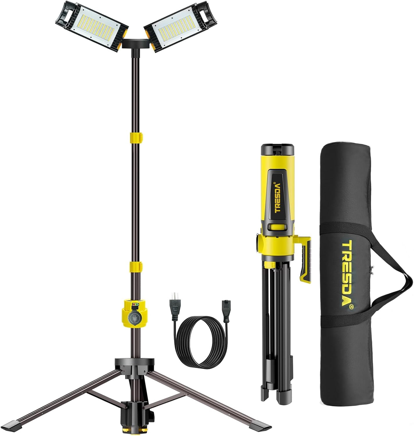 Dual-Head LED Work Light with Stand, 2025 Pro+ 12000LM Corded or ...