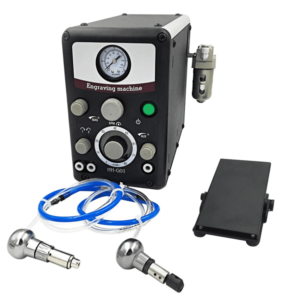 Dual-Head Pneumatic Jewelry Engraver Machine 110V 60Hz Pneumatic Hand ...