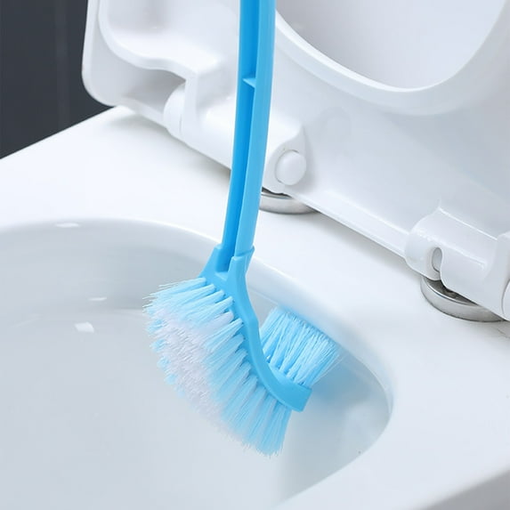 Dual-Head Rubber & Slit Toilet Bowl Brush with Holder, 360掳 No Dead ...