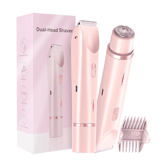 Dual Head Shaver Women, Electric Bikini Trimmer for Women, 2-in-1 ...