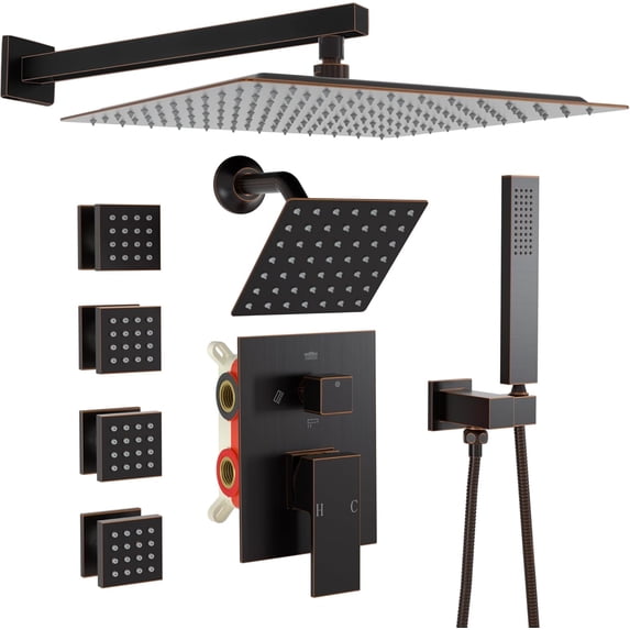 Dual Head Shower System with Body Jets (Eco-Performance) Inch Ceiling ...