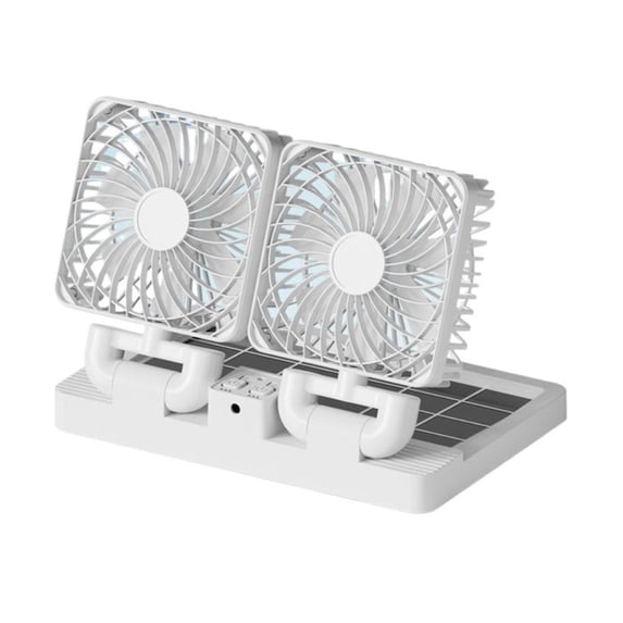 Dual Head Solar Powered Vehicle Cooling System, USB Rechargeable ...