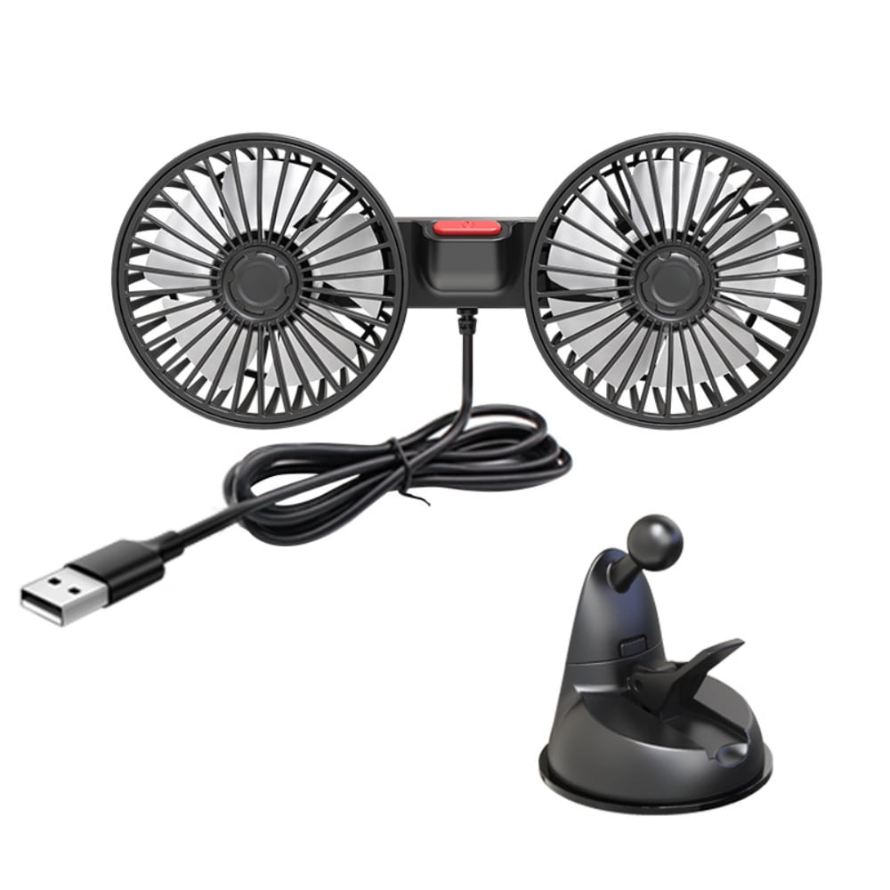 Dual-Head USB Car Fan Rear Seat Cooling Portable USB Blower - Walmart.com