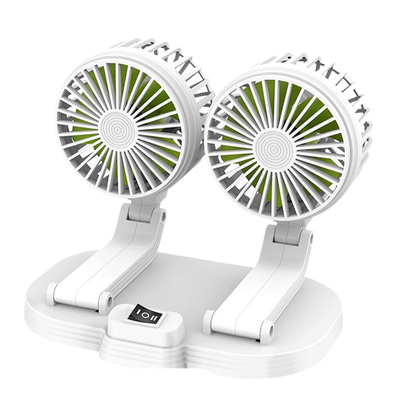 Dual Head USB Desk Fan, Adjustable Angle, Quiet Operation, Portable ...