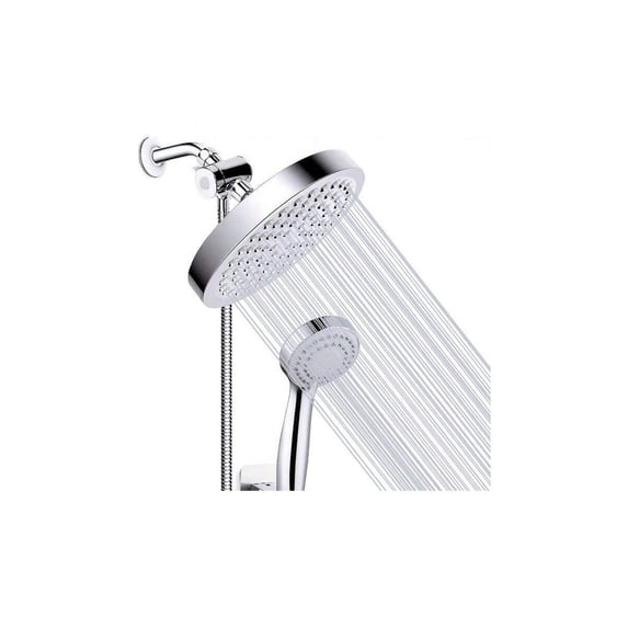 Dual High-Pressure Rainfall Shower System, 6-Inch Fixed & Handheld ...