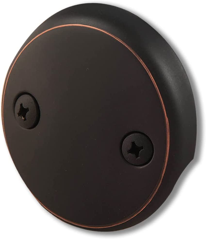 Dual Hole Bathtub Drain Overflow Plate with Two Matching Screws, Easy ...