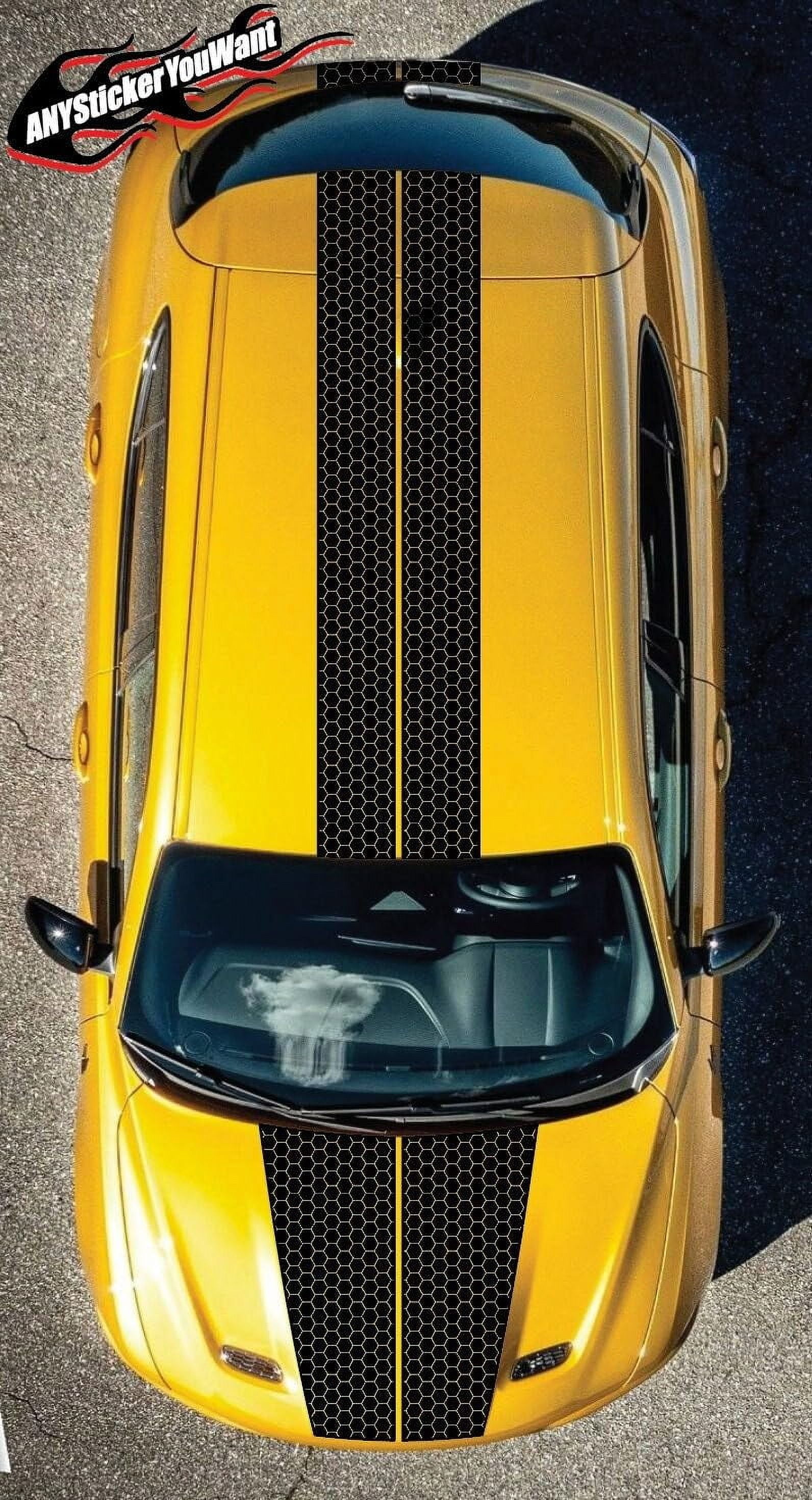 Dual Honeycomb Rally Racing Stripe Kit Vinyl Decals Compatible with and ...