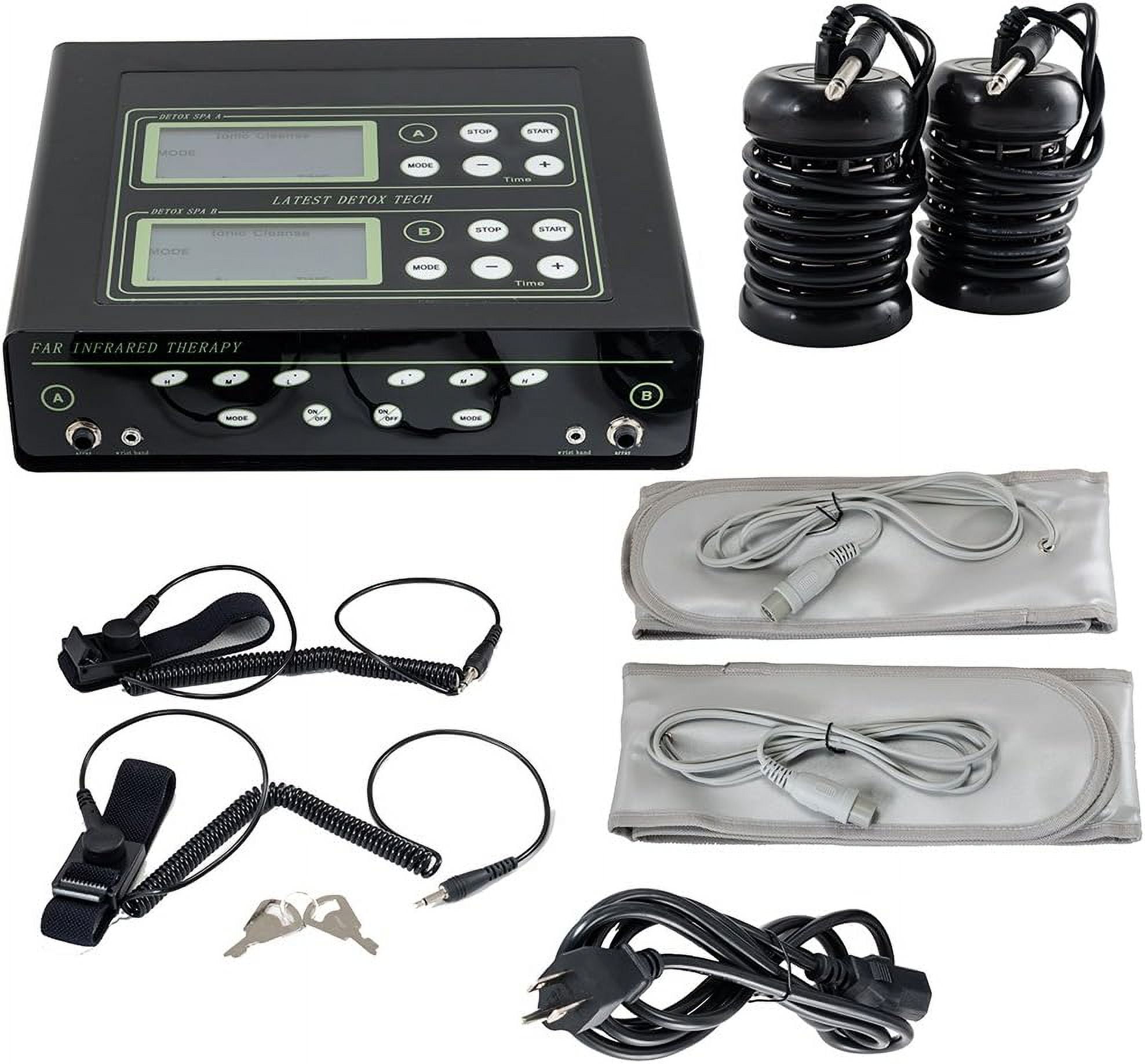 Dual Ionic Foot Bath Detox Spa Machine Set of Far Infrared Belt Ion ...