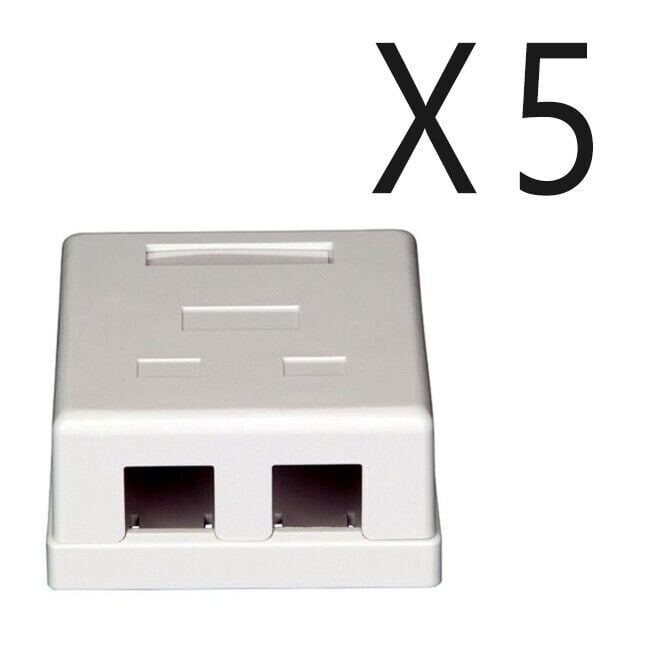 Dual Keystone Jack Surface Mount Housing Box - White 5 pcs pack lot - 2 ...