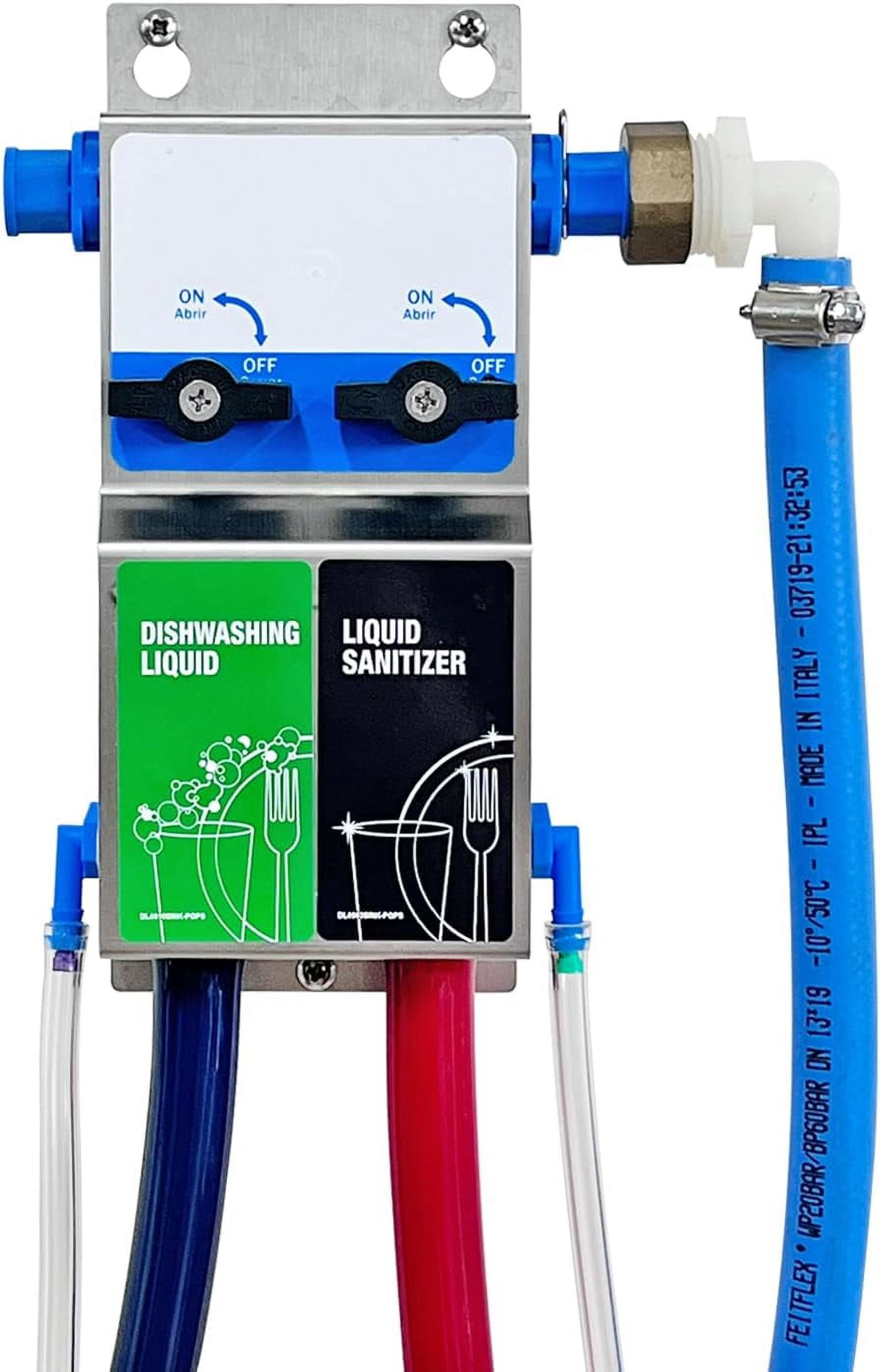 Dual Kitchen Sink Proportioner, Dish Detergent and Liquid Sanitizer ...