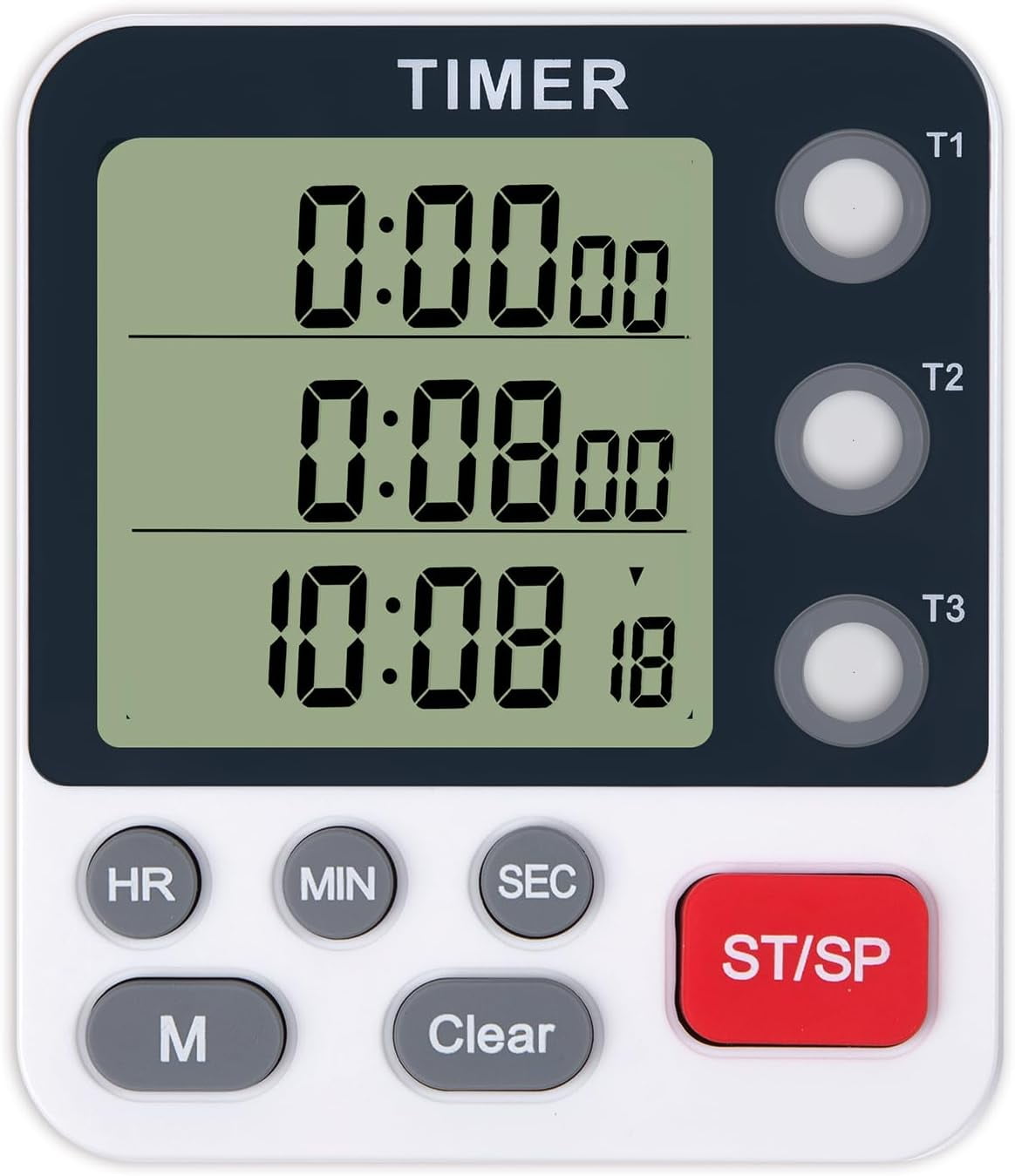 Dual Kitchen Timer Digital - 3 Channel for Cooking with Alarm, Large ...