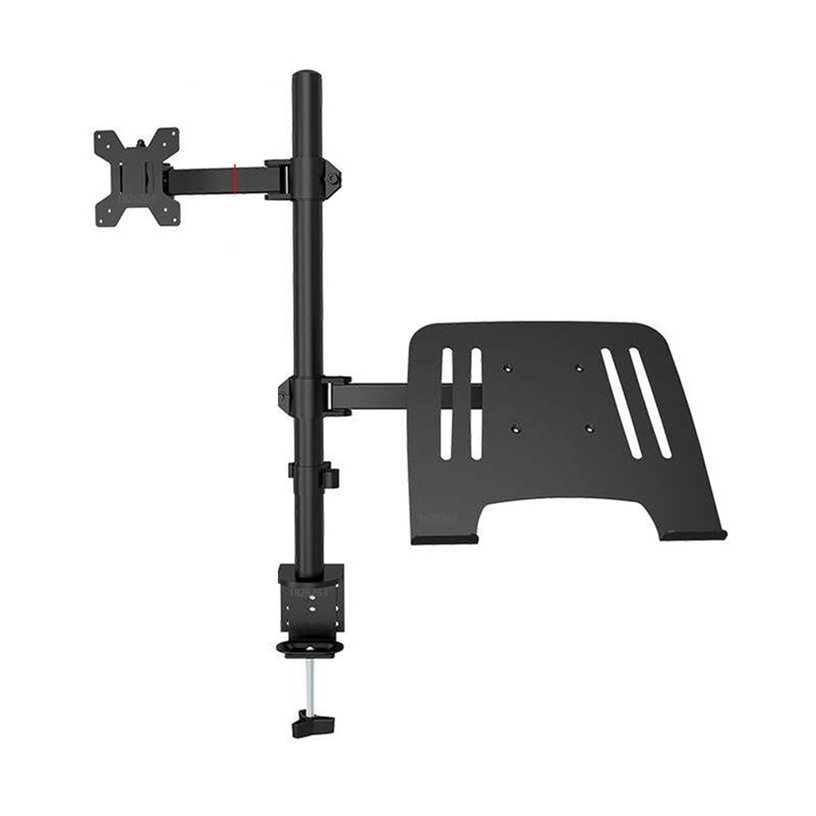 Dual LCD Monitor Desk Mount Fully Adjust Stand With Extra Laptop Tray ...