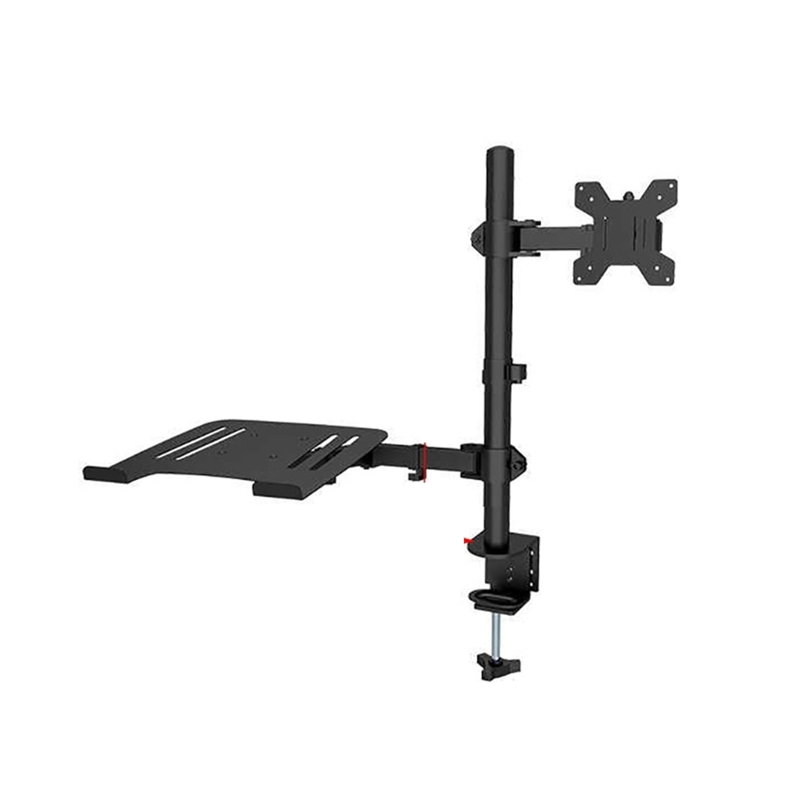 Dual LCD Monitor Desk Mount Fully Adjust Stand With Extra Laptop Tray ...