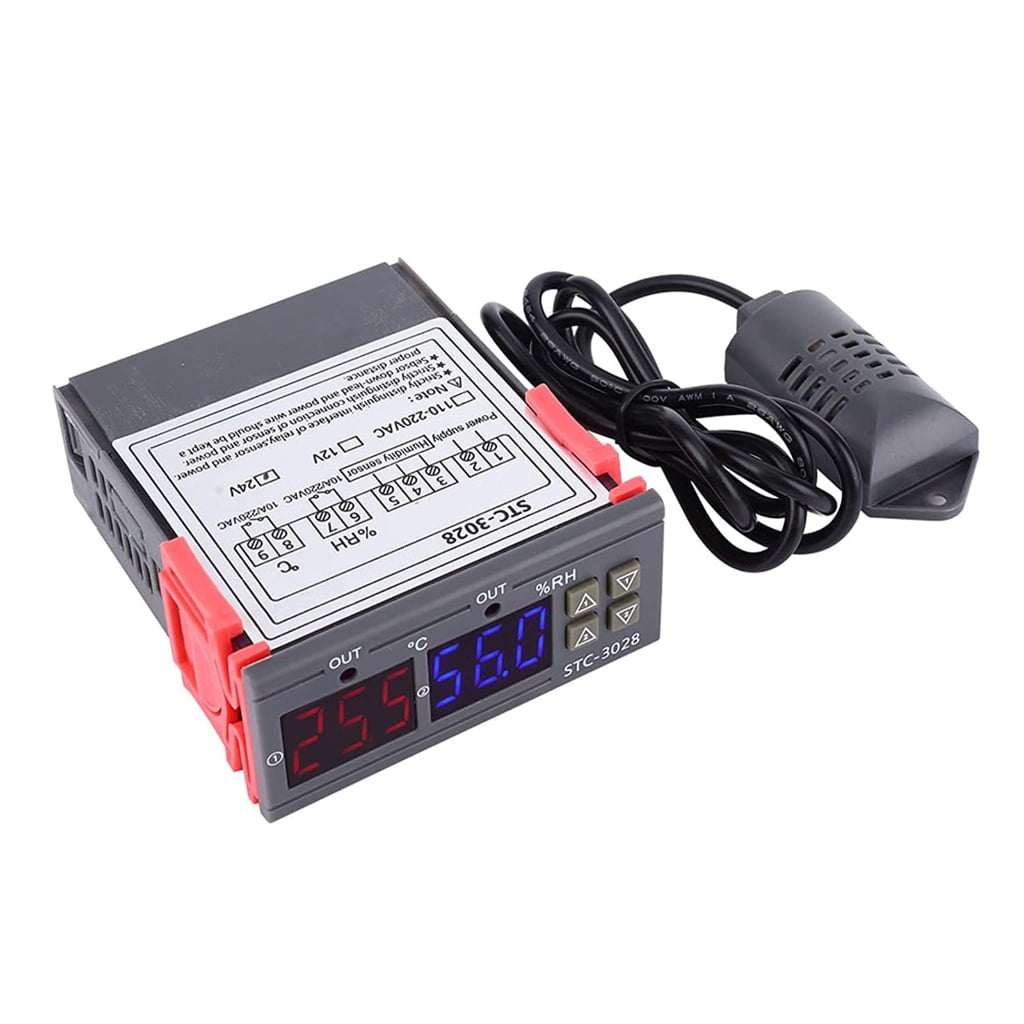 Dual LCD-Thermostat Temperature Humidity Control STC-3028 Incubator Controller - Walmart.com