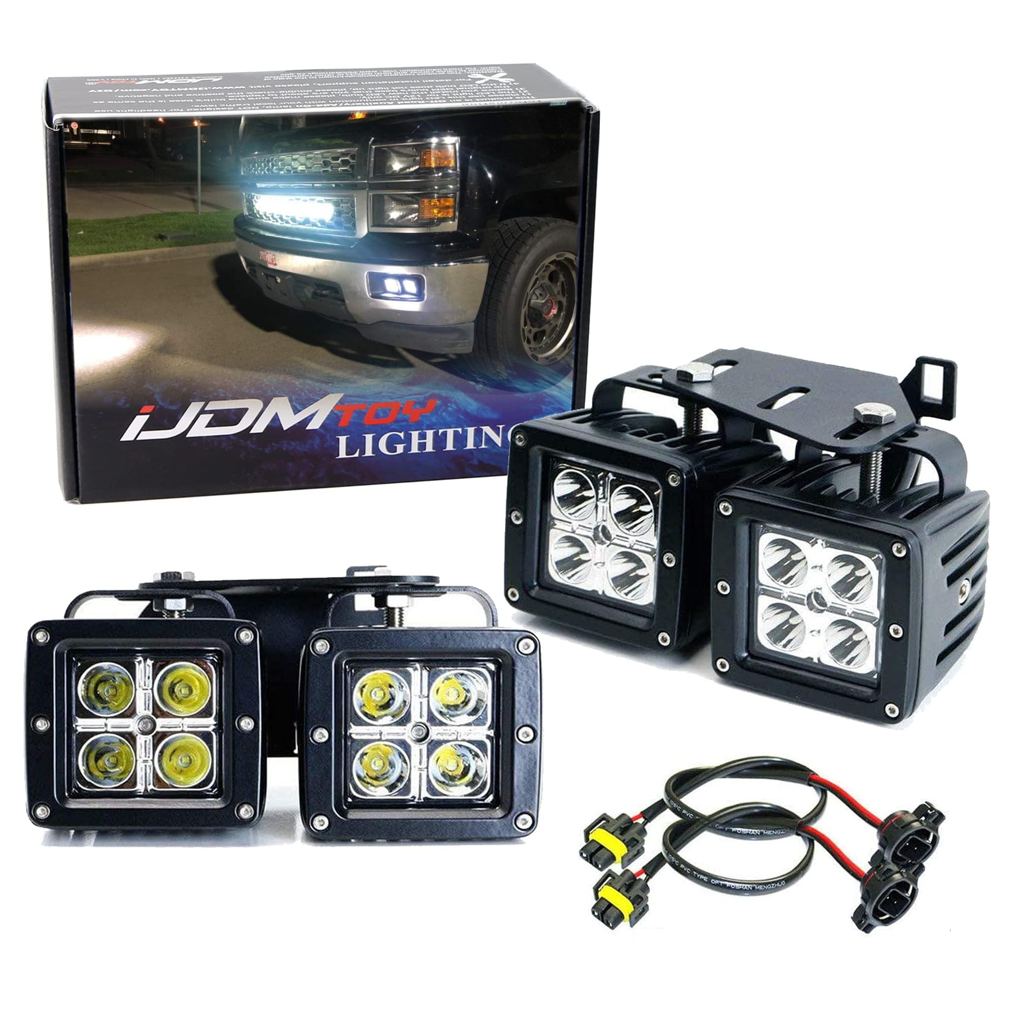 Dual LED Pod Light Fog Lamp Kit For 2014-15 Chevy Silverado 1500 ...