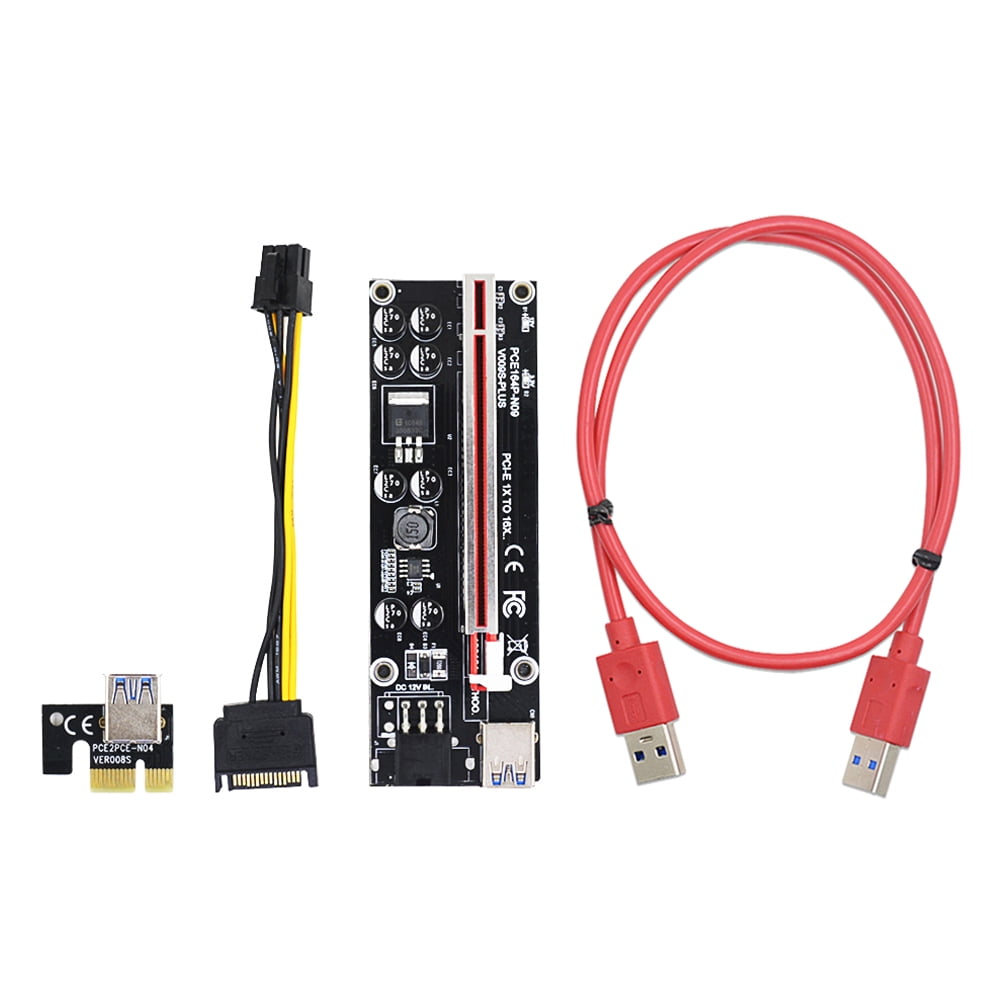 Dual LED VER009S V009S Plus PCI-E Riser Card PCIE 1X to 16X Adapter ...