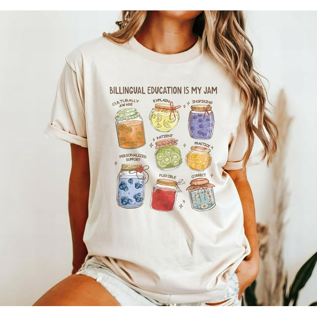 Dual Language Teacher Shirt, Bilingual Education Gift, Billingual Education is My Jam, Teacher ...
