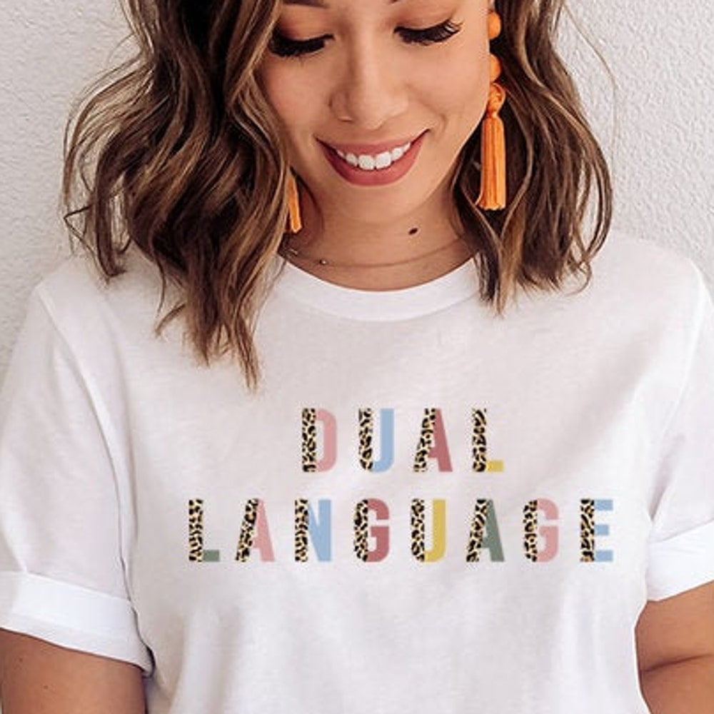 Dual Language Teacher Shirt, Bilingual Teacher Gift, Second Language ...
