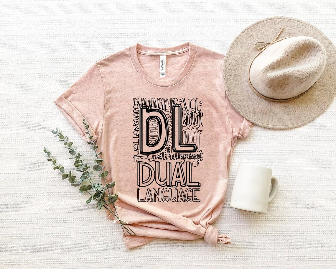 Dual Language Typography Shirts, Multilingual Teacher Shirt, Back To ...
