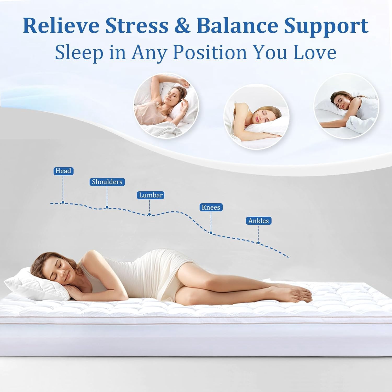 Dual Layer 3 Inch Full Size Memory Foam Mattress Topper - Walmart.com