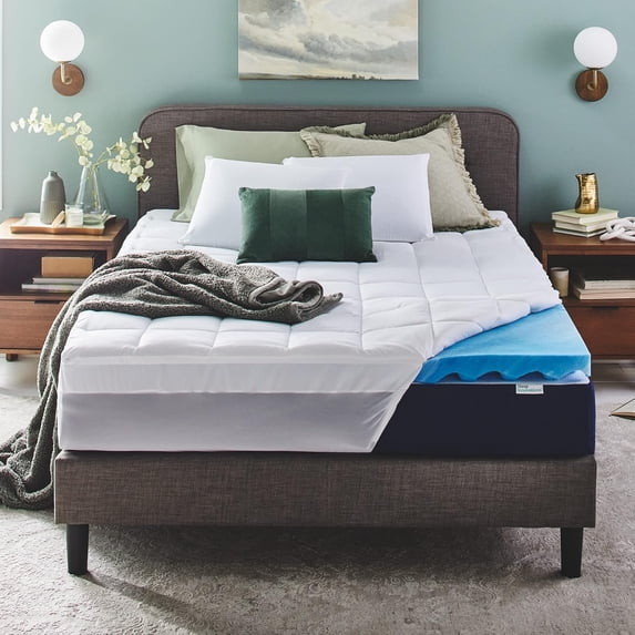Dual Layer 4 Inch Memory Mattress Topper, California Size, Ultra Soft ...