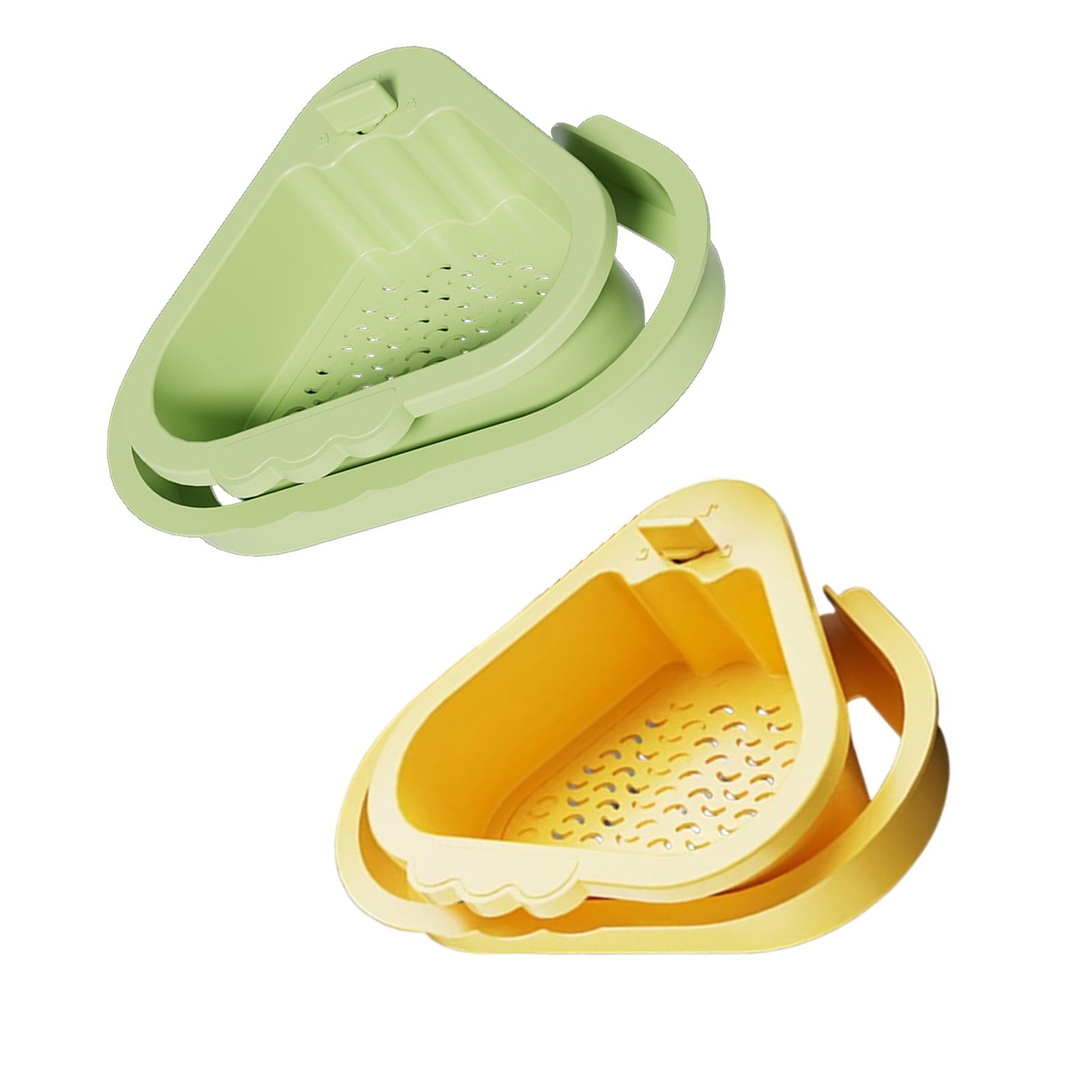 Dual-Layer Triangular Sink Basket - Removable Scrap Filter & Compact ...