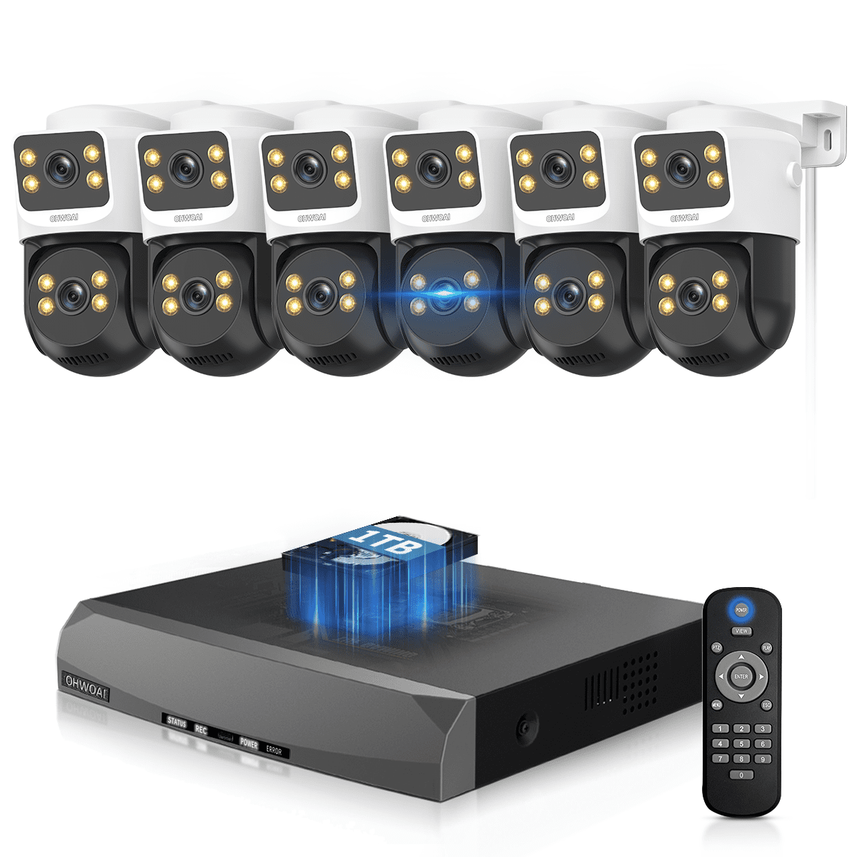 《Dual Lens & Auto Tracking》4K PoE Security Camera System Outdoor, PTZ ...