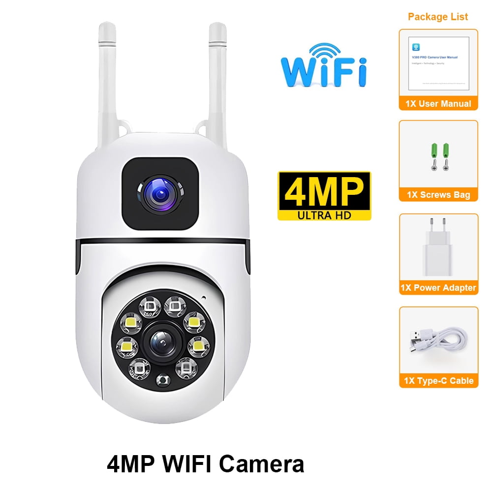 Dual Lens Dual Screen WiFi IP Camera Security Protection Wireless Indoor Monitor Auto Track PTZ ...