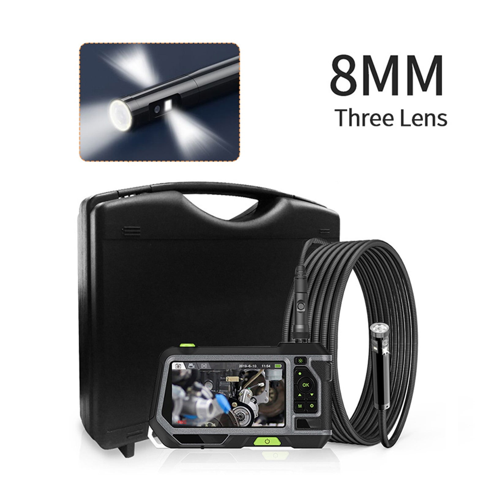 Dual Lens Endoscope Camera With 5-Inch IPS LCD Monitor Industrial ...