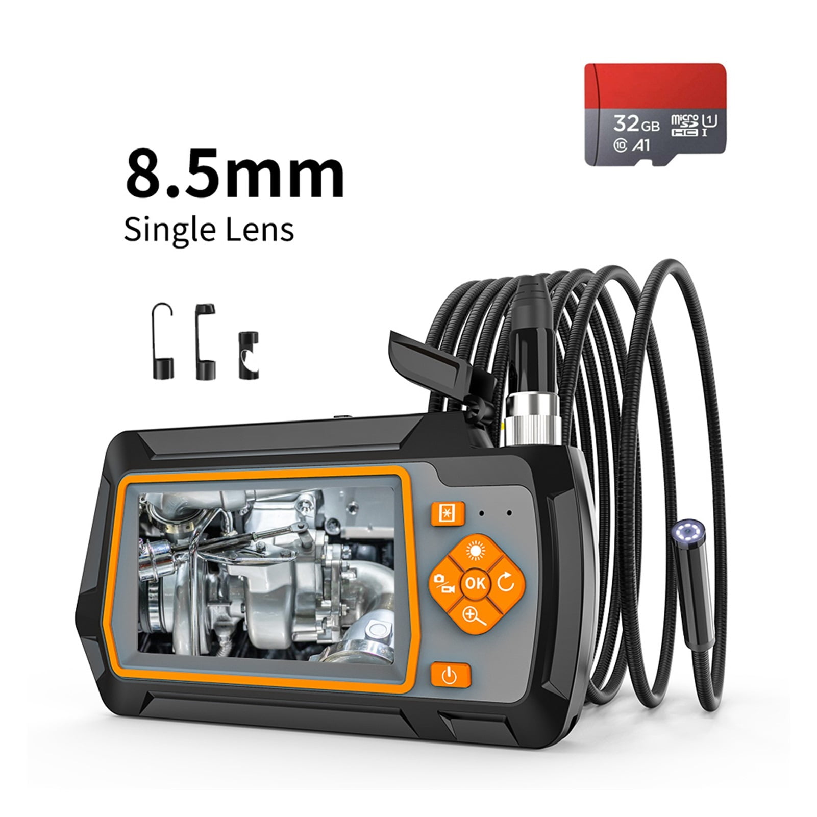 Dual-Lens Industrial Endoscope 1080P 5.5mm HD Inspection Camera with 4. ...