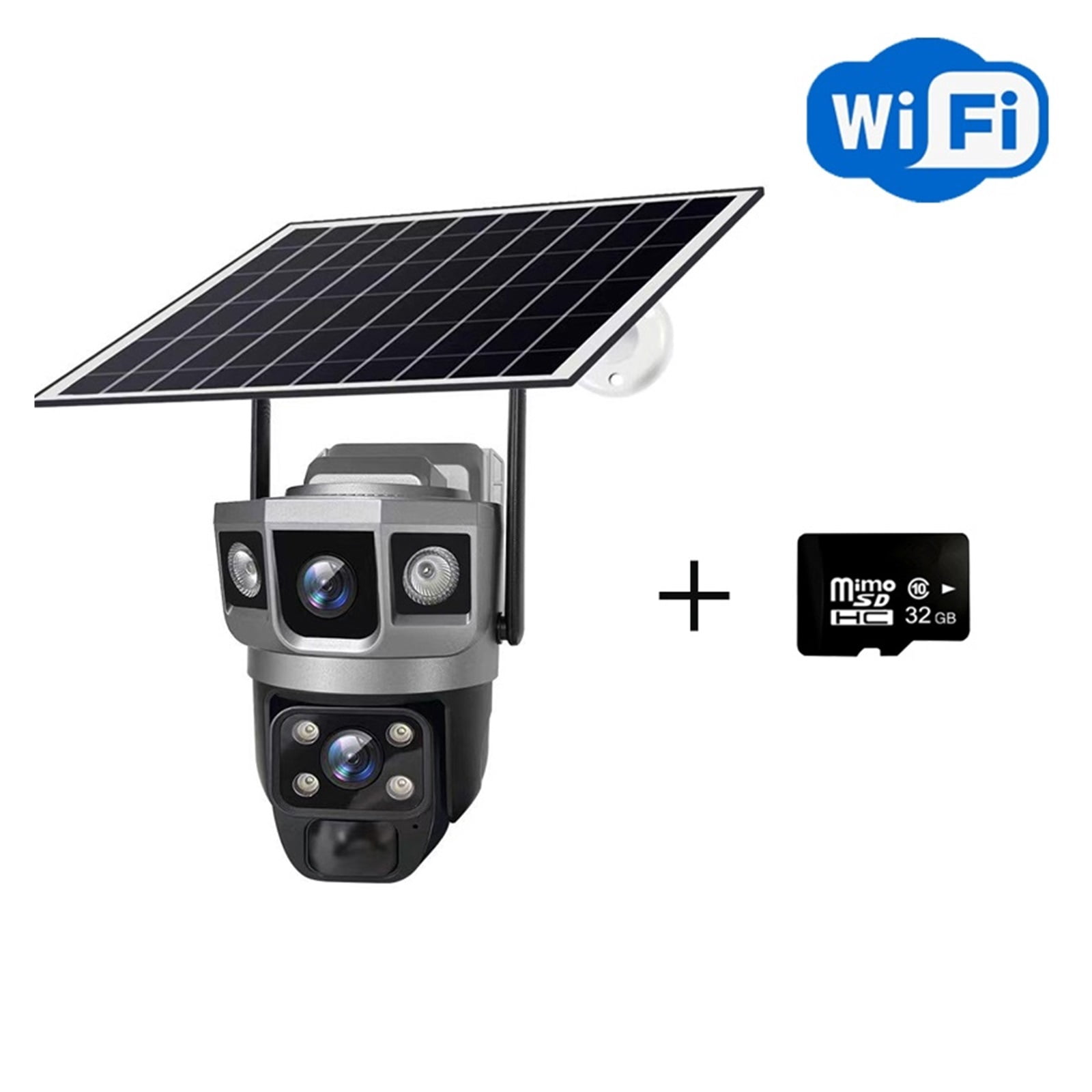 Dual Lens Triple Screen 4G Solar 6K 12MP Secure Outdoor WiFi PIR Night ...