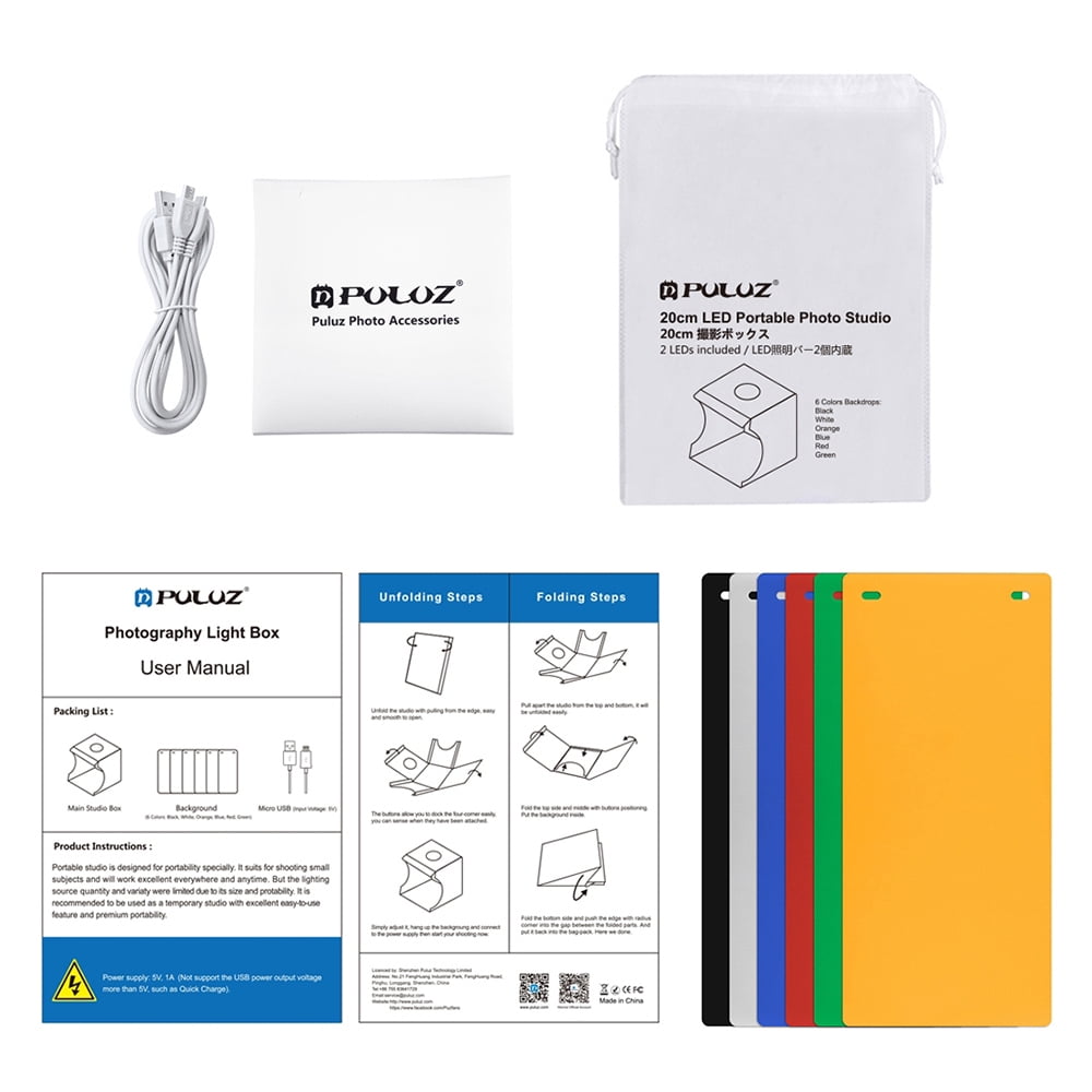 Dual Light Lightbox Mini 40Pcs LED Light Room foliding Photography ...