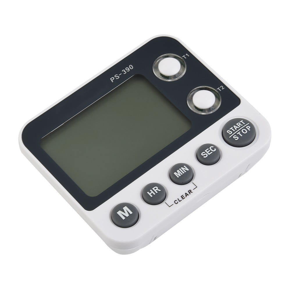 Dual Line Digital Kitchen Timer Cooking Stopwatch Loud Alarm Count Up ...