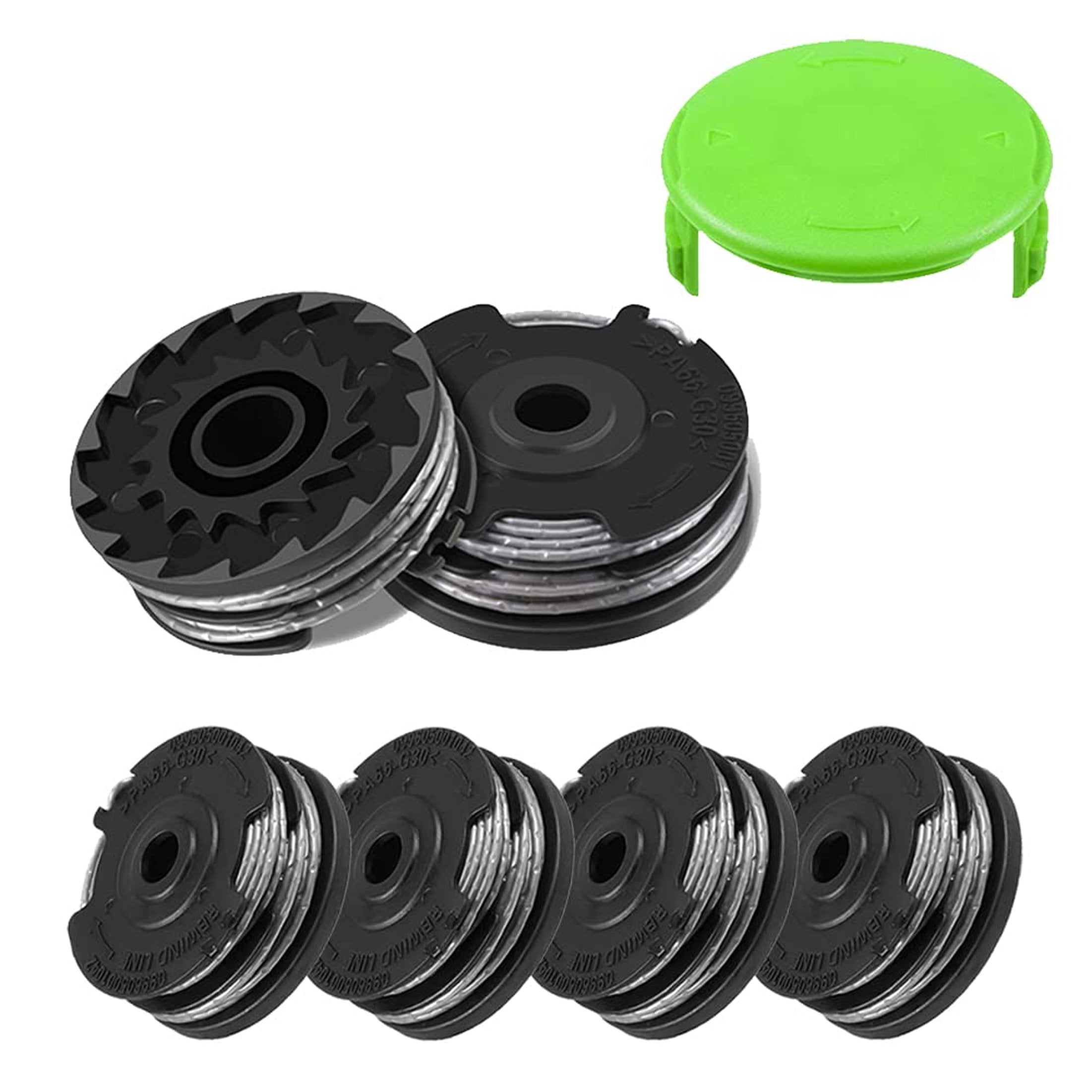 Dual Line Trimmer Spool 20ft 7-Pack for Greenworks 2101602 Compatible ...