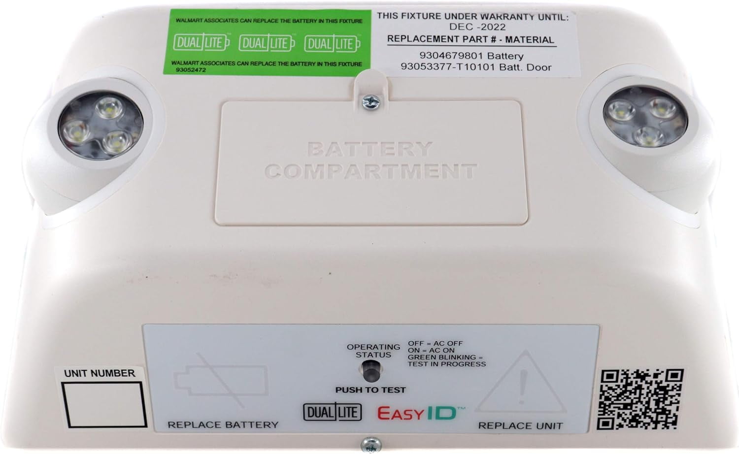 Dual-Lite EVHC6IDP-WM Commercial LED Emergency Wall Light, 6W, 120/277V ...