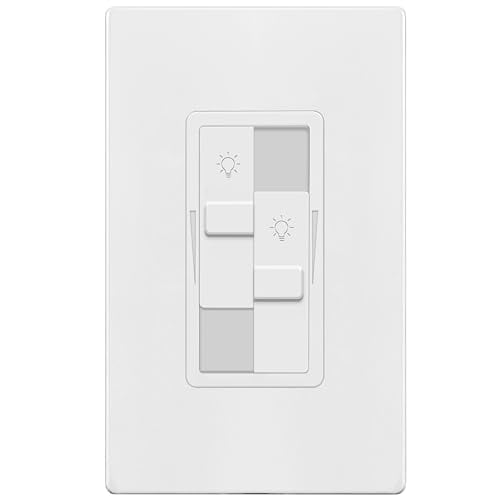 Dual Load Dimmer Light Switch,Double LED Dimmer Switch, 1-Pole, No ...