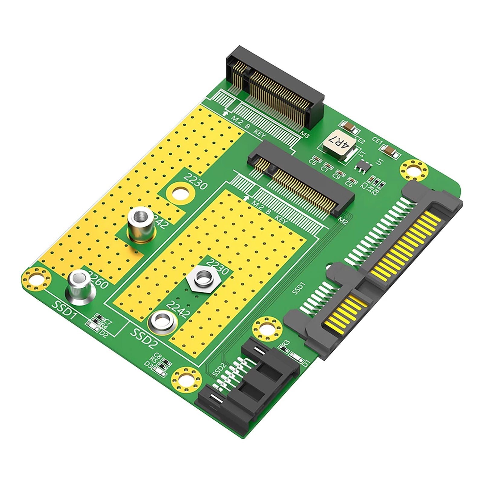 Dual M.2 B Key to Dual SATA3 Adapter Card Universal Wide Compatible ...