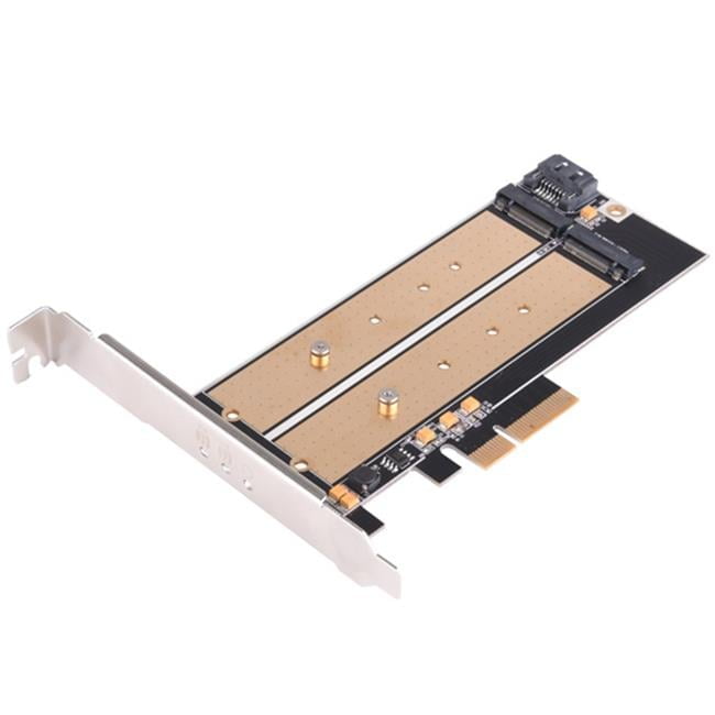 Dual M.2 to PCI-E x4 NVME SSD & SATA 6 G Adapter Card with Advanced ...