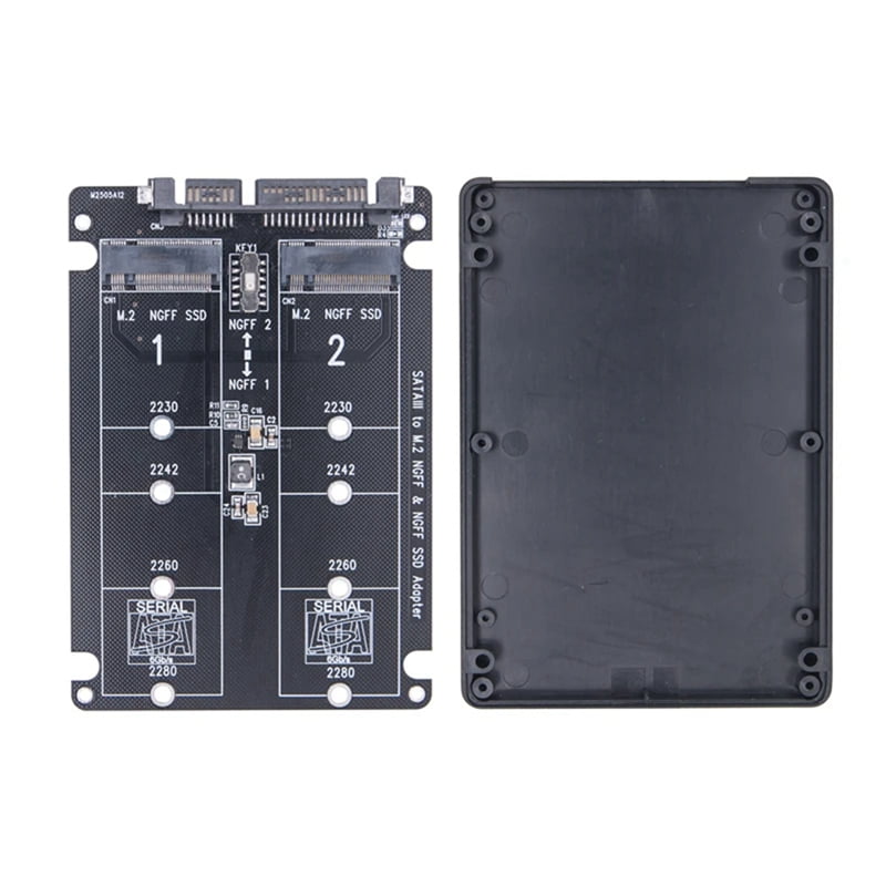 Dual M.2 to SATA3.0 Adapter M.2 SATA Protocol SSD Adapter 2 Port ...