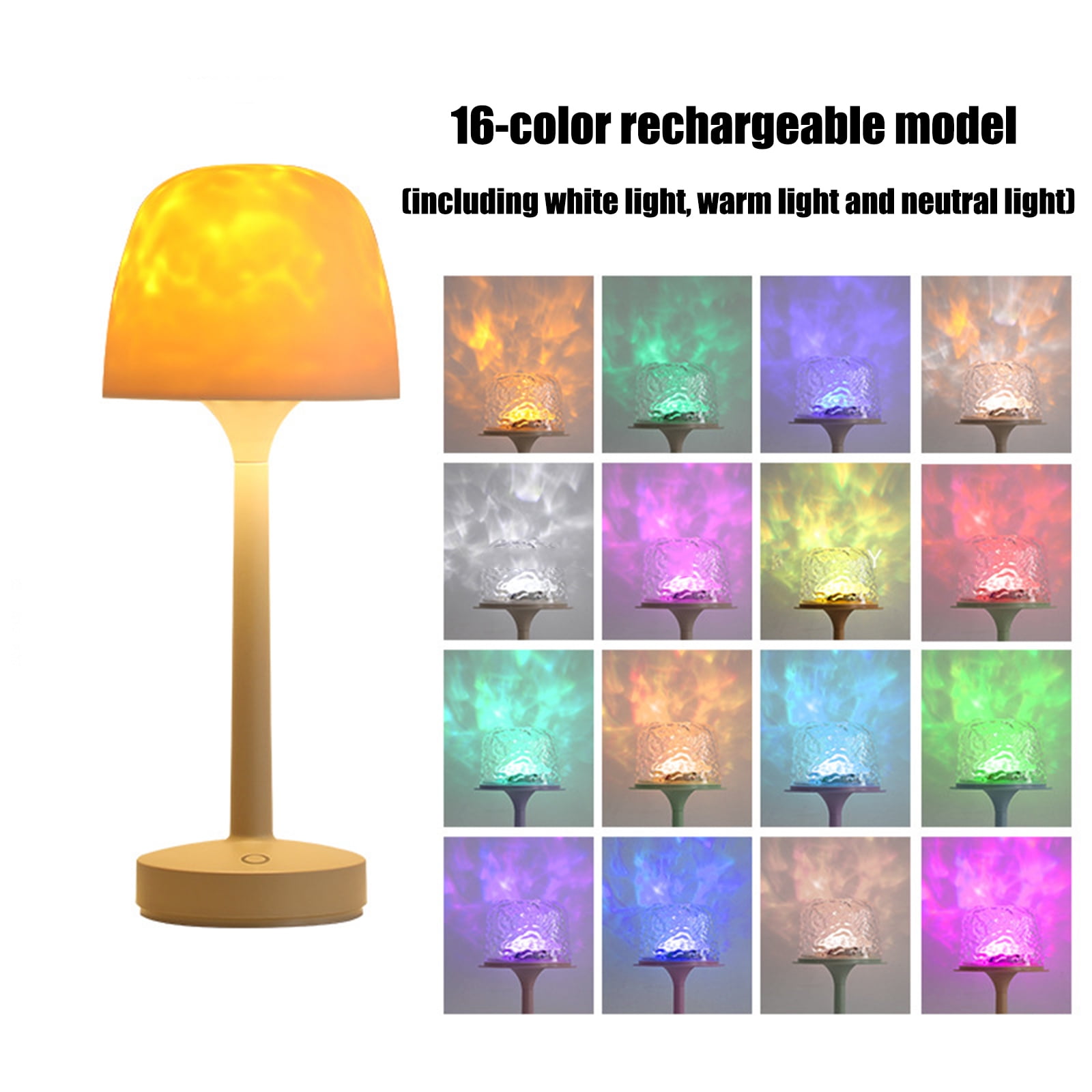 Dual-Mode Ambient Lamp, Waterproof Shower Lamp with 16 Color Ocean Wave ...