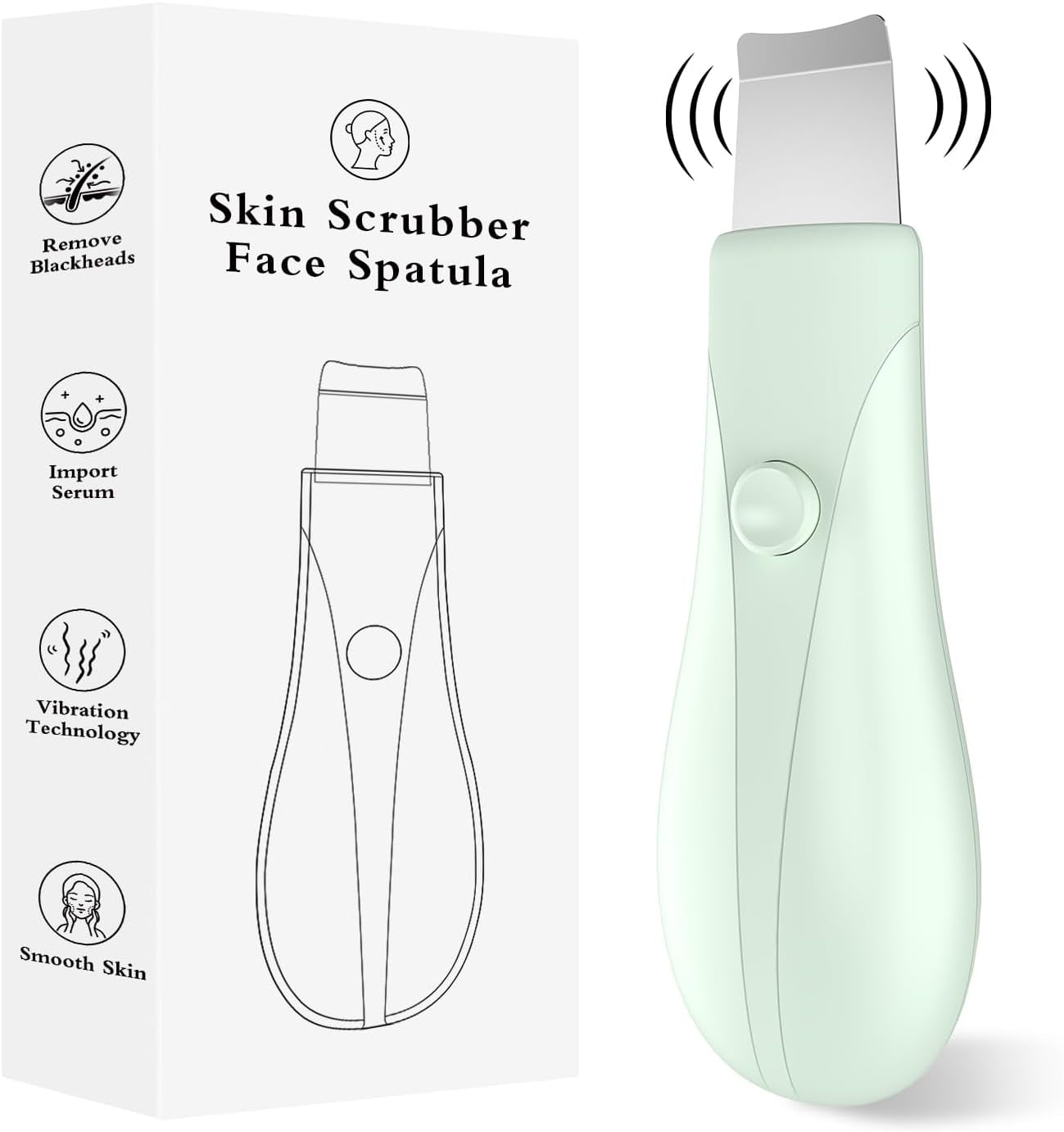 Dual-Mode Blackhead Remover Tools- Skin Scrubber Face Spatula | Battery ...