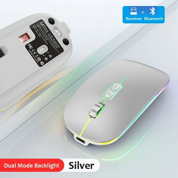 Dual Mode Bluetooth 2.4G Wireless Mouse One-Click Desktop Function Type ...