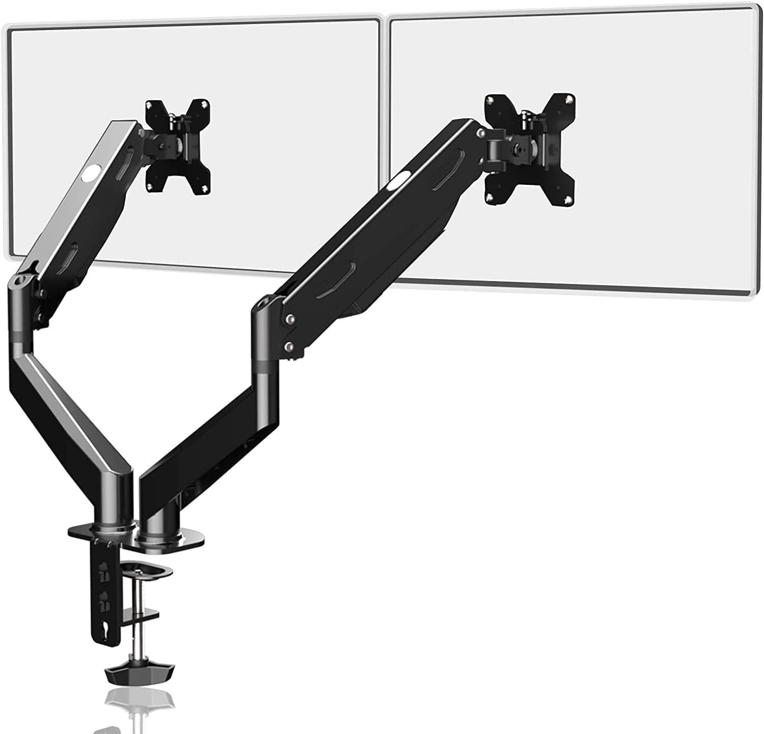 Dual Monitor Arm 32inch,Fully Adjustable Gas Spring Monitor Desk Mount ...