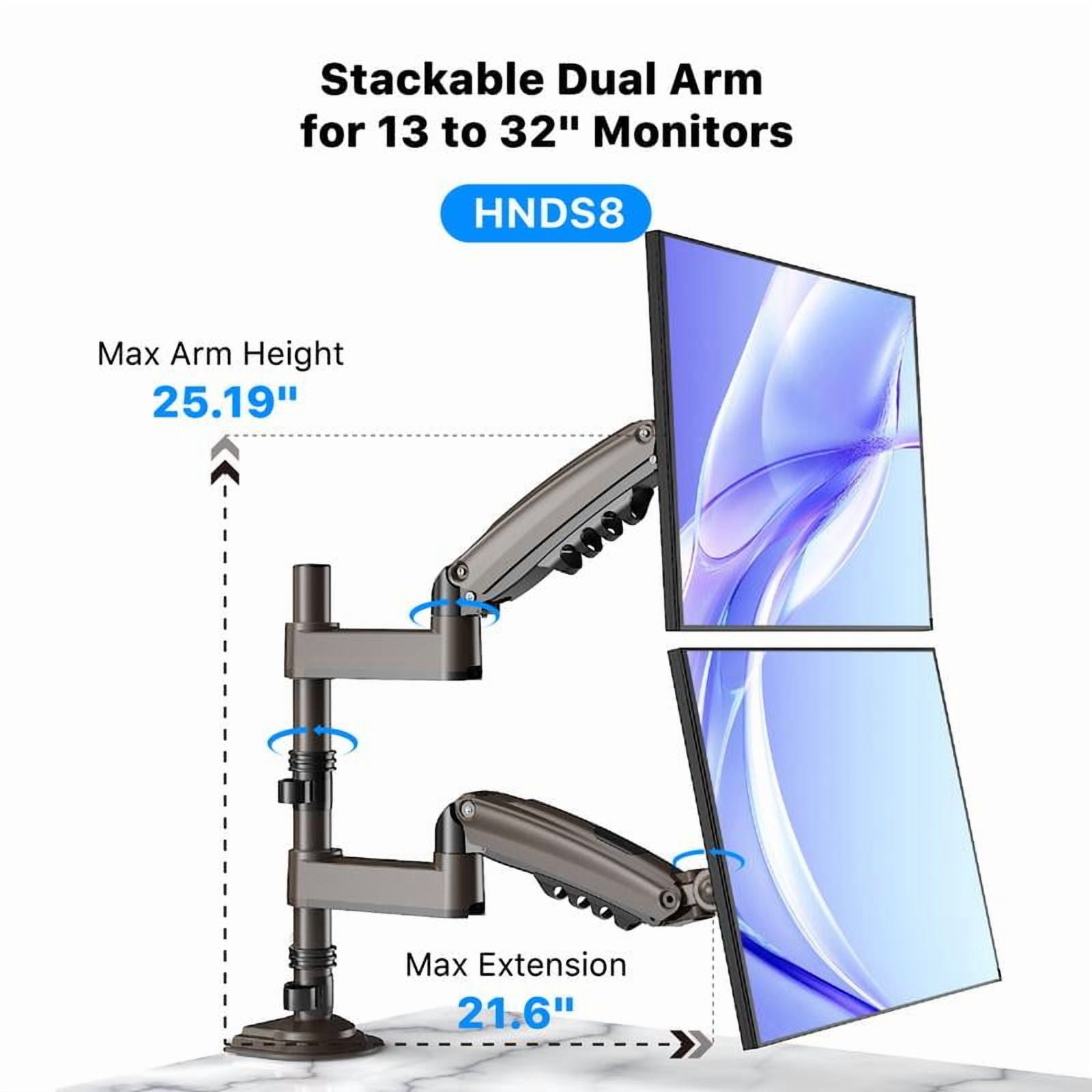 Dual Monitor Arm Adjustable Gas Spring Monitor mount for Gaming and ...