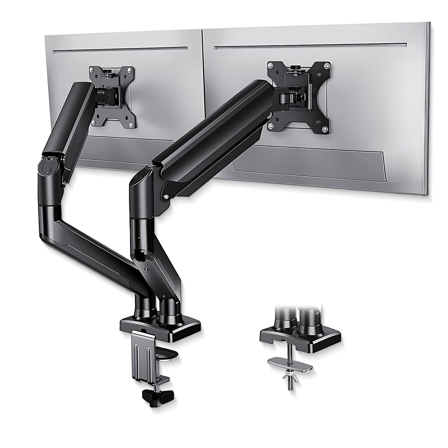 Dual Monitor Arm Desk Mount – Adjustable Gas Spring Monitor Stand for ...