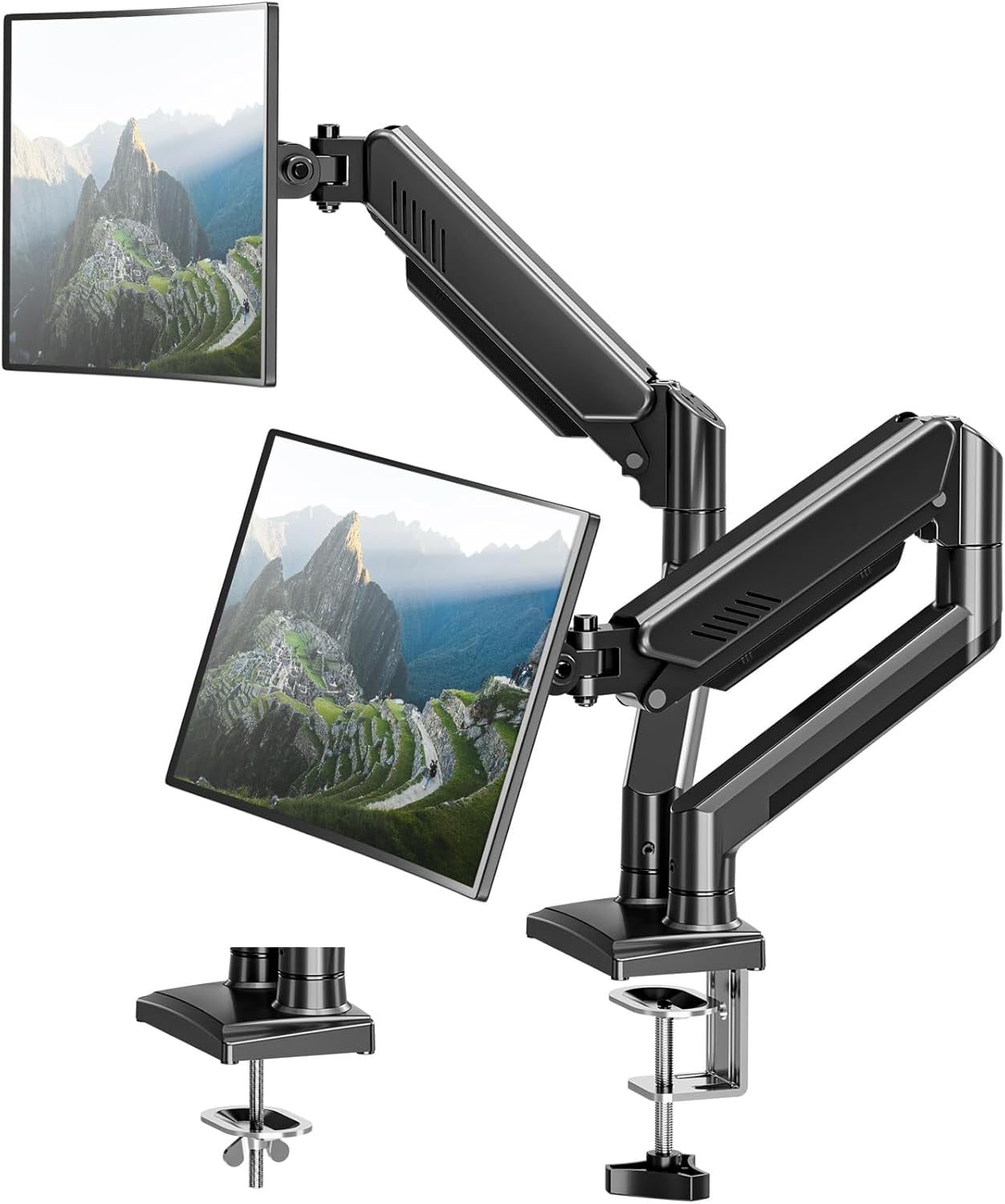 Dual Monitor Arm Desk Mount Fits 13 to 32 inch Computer Screens, Holds ...