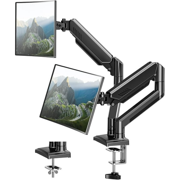 Dual Monitor Arm Desk Mount Fits 13 to 32 inch Computer Screens, Holds ...