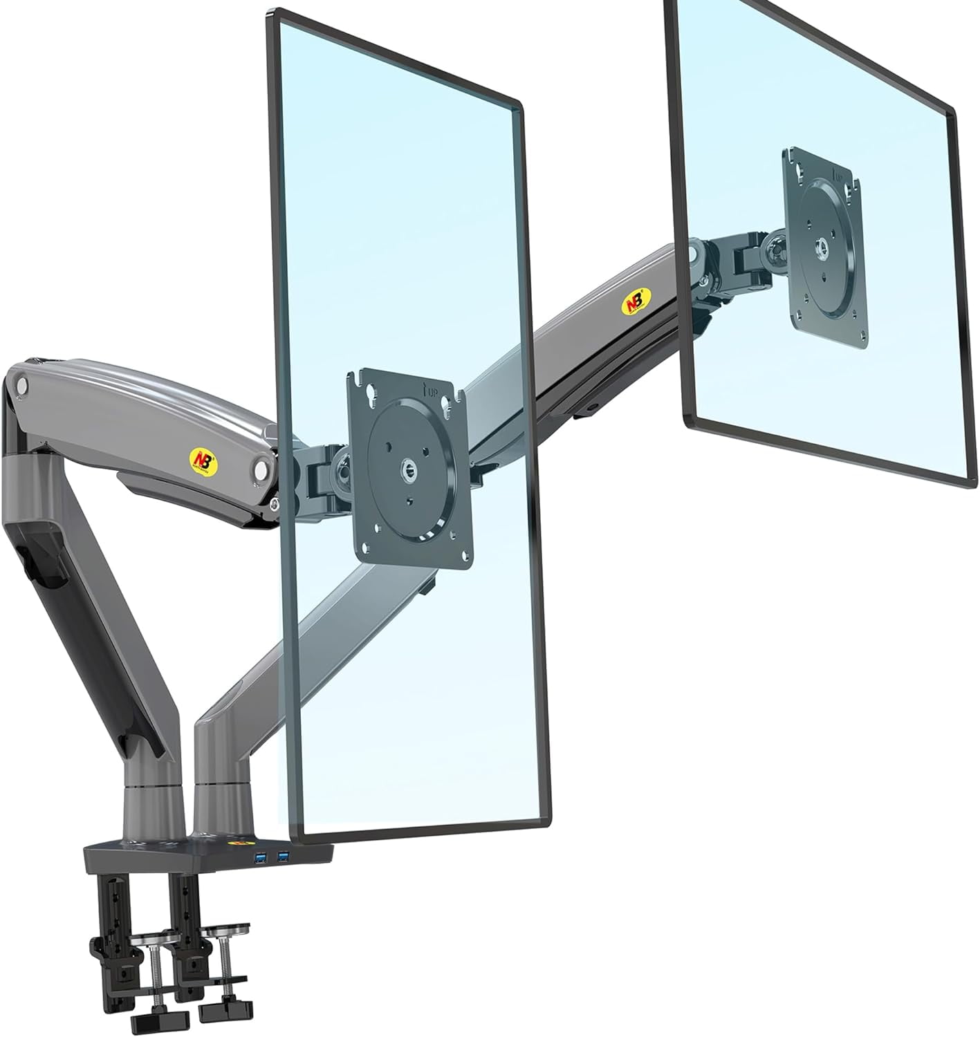 Dual Monitor Desk Mount Stand Full Motion Swivel Computer Monitor Arm ...