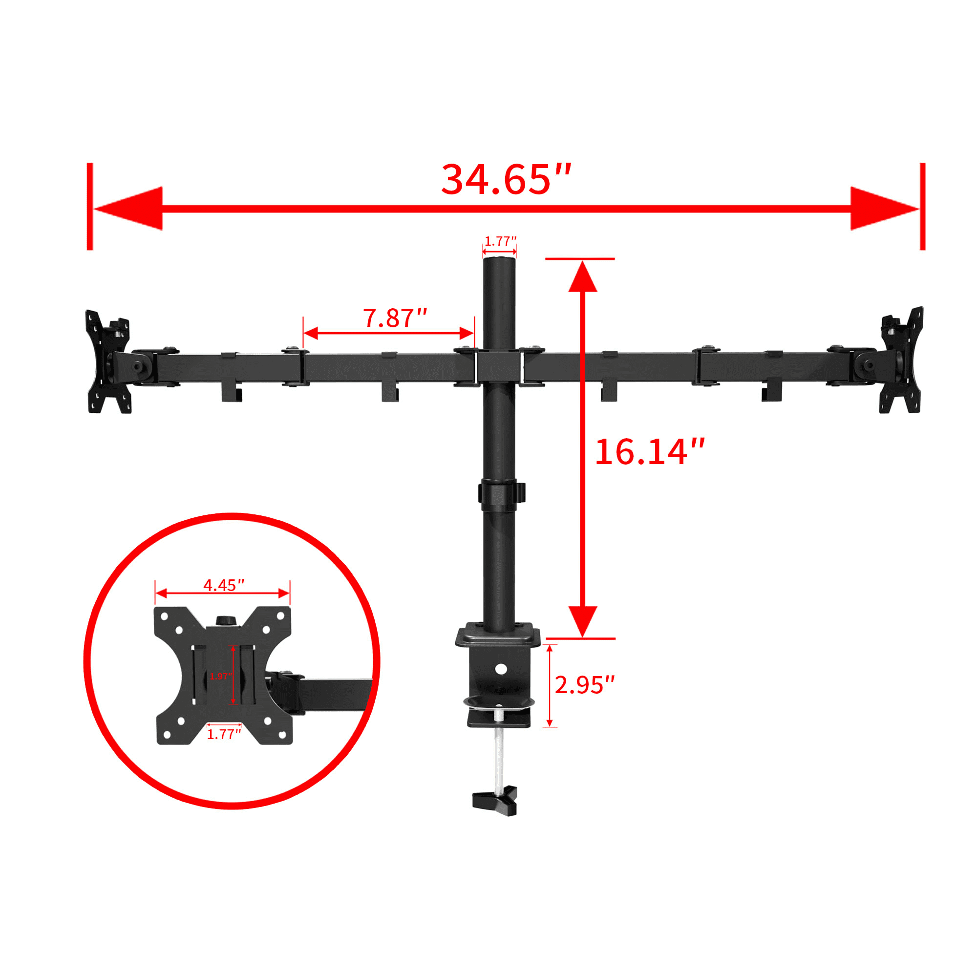 Dual Monitor Desk Stand, Fully Adjustable Dual Monitor Arm for 2 ...